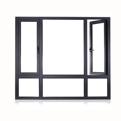 China Balcony UPVC Casement Window with Hurricane Impact Tempered Glass Double Glazed Design for sale