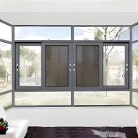 China Sliding Open Close Aluminum Alloy Windows with Double Glass and Nylon Screen Netting for sale