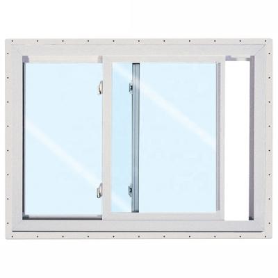 China PVDF Vinyl Pvc Liding Door Window Blinds Between Glass Three Panel Window Sliding Window for sale