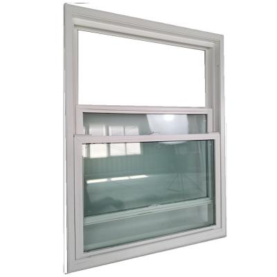 China Upvc Hurricane Black House Vinyl Double Hung Sash Windows with Clear Glass Powder Coated for sale