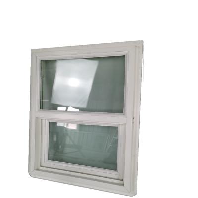 China Tinted Glass Single Hung Pvc Frame Mosquito Net Windows for Vertical Opening Pattern for sale