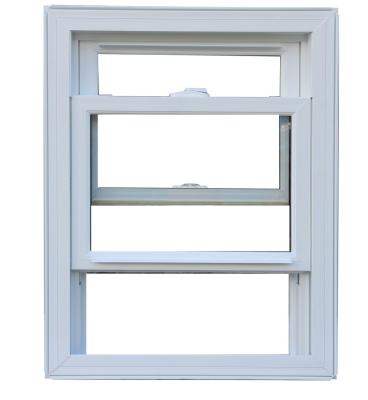 China Energy-Saving Vinyl Double Hung Windows with Low-E Coating Glass and PVC Frame for sale