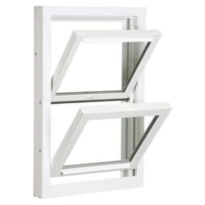 China Plastic Frame Vinyl Windows Double Hung Brown Glass Replacement for Hurricane Impact for sale