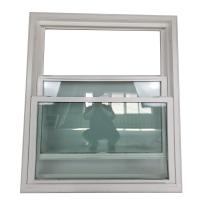 China Double Glazed Plastic Frame Double Hung Cabin Window with Nylon Screen Netting Material for sale