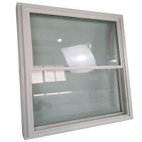 China Double Pane Upvc Hurricane Double Hung Windows with Folding Screen from Powder Coated for sale