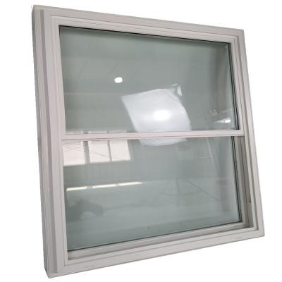 China Double Pane Upvc Hurricane Double Hung Windows with Folding Screen from Powder Coated for sale