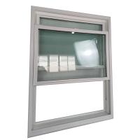 China Double Pane Upvc Hurricane Double Hung Windows with Folding Screen from Powder Coated for sale