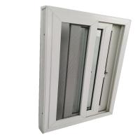 China Highly Durable Heat Insulation Hanging Curtain Type Sliding PVC Profile Glass Window for sale