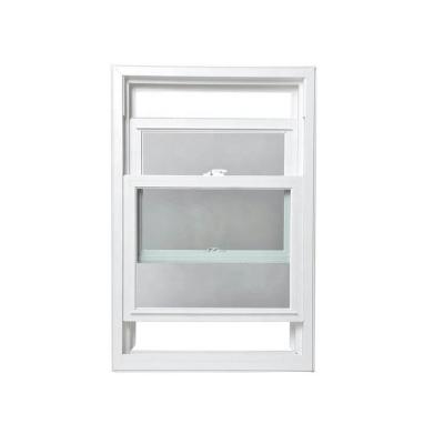 China Waterproof White Pvc Frame Plastic Upvc Single Sliding Hanging Double Hung Windows for sale