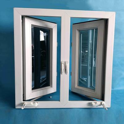 China Triple Pane White Frame Upvc Glazed Casement Windows Cusomized Function Soundproof for sale
