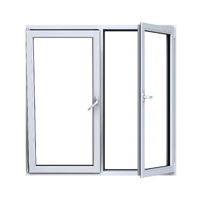 China PVC Soundproof Double Glazed Vinyl Replacement Windows for Outward Casement Open Type for sale