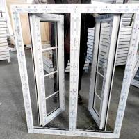 China White Upvc Pvc Double Panel Casement French Windows with Horizontal Opening Pattern for sale