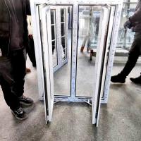 China White Upvc Pvc Double Panel Casement French Windows with Horizontal Opening Pattern for sale