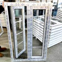 China White Upvc Pvc Double Panel Casement French Windows with Horizontal Opening Pattern for sale