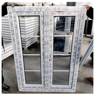 China Customized Pvc Profile Upvc Vinyl Thermal Break Horizontal Swing Casement Windows for sale
