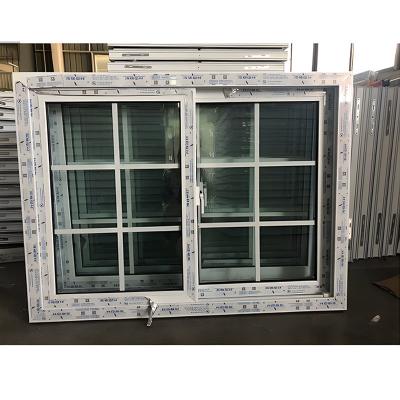 China Sliding Open Style Double Glass PVC Window for Modern House Design Curtain Type Hanging for sale