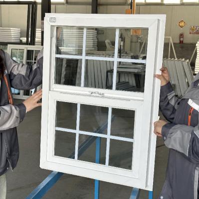 China Custom Vinyl Single Hung Window with Hardware and FiberGlass Screen Netting Material for sale