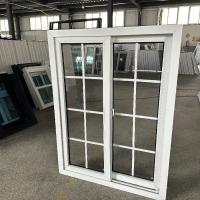 China American Upvc Frame Tempered Glass Sliding Window with FiberGlass Screen Netting for sale