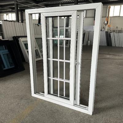 China Small Size PVC Frame Upvc Slide Window With Magnetic Screen Latest Simple Design for sale
