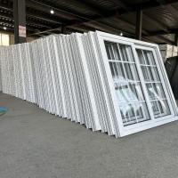 China Custom Glass Windows Upvc Vinyl Single Double Glazed Sliding Pvc Windows With Grills for sale