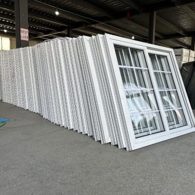 China Sliidng Opening Upvc/Pvc Doors and Windows Hurricane Impact Sliding Window with Grill for sale