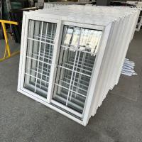 China White Plastic Frame Upvc Double Glazed Sliding Windows with Horizontal Opening Pattern for sale