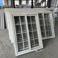 China White Plastic Frame Upvc Double Glazed Sliding Windows with Horizontal Opening Pattern for sale