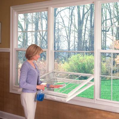 China American Style PVC Hanging Curtain Type Huge Double-Hung Windows and Doors Profiles for sale