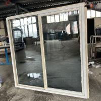 China Horizontal Opening Upvc Double Glazed Sliding Windows with FiberGlass Screen Netting for sale