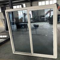 China Horizontal Opening Upvc Double Glazed Sliding Windows with FiberGlass Screen Netting for sale
