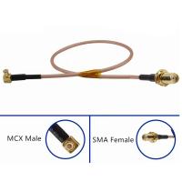 China Right Angle Mcx Male Plug With Sma Female Socket Bulkhead Adapter Cable Rg316 for sale