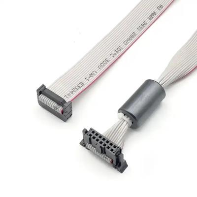 China Gray Flat Ribbon Flexible Cable Assembly IDC Connector 2.54 Pitch 2*7 14 Pin for sale