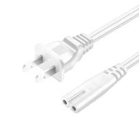 China Good Quality Pure Copper 120V 18 Awg 2pin C7 Extension Line Spt-2 White AC Power Cord 5FT 2 Prong For Home Appliance Lap for sale