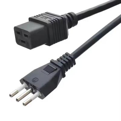 China Iec-60320 3 Prong H05vv - F 3G 0.75 Conector C19 To C20 Connector Copper Conductor Power Cord Cable For Home Appliance for sale