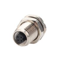 China M5 Code-A 4Pin Industrial Circular Waterproof Connector Panel Flange PCB Male And Female Socket IP67 for sale