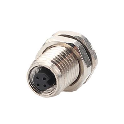 China M5 Code-A 4Pin Industrial Circular Waterproof Connector Panel Flange PCB Male And Female Socket IP67 for sale