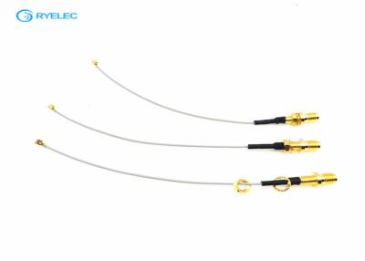 China 1.13mm Grey RF Cable Assemblies With Rear Mount SMA To UFL Connector 50ohm for sale