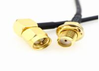 China 50ohm Nickel / Gold RF Coaxial Cable SMA Male Right Angle And Female Connector for sale