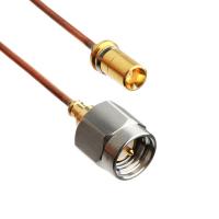 China SR047 Semi Rigid RF Coaxial Connectors VITA 67 SMPM Straight Plug To SMA Male Straight Plug for sale