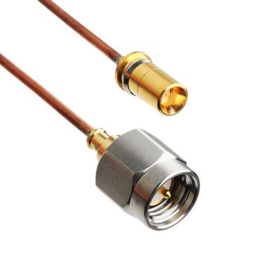 China SR047 Semi Rigid RF Coaxial Connectors VITA 67 SMPM Straight Plug To SMA Male Straight Plug for sale