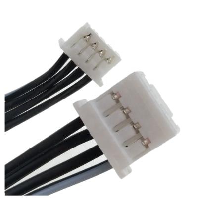 China Custom Wire Harness with 2.0 Pitch JST Connector Cable and 4Pin 24AWG Flat Ribbon Cable in 300 mm Length for sale