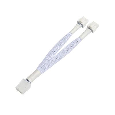 China White Sleeved PCIe Power Cable Female to Dual 8P(6+2)pin Male GPU VGA Power Cable with 16AWG/18AWG and 20cm Length for sale