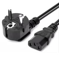 China RY High Quality EU Power Cord with 3 Outlets Copper Cable 1.5m Extension Cord for Laptop Desktop PC for sale