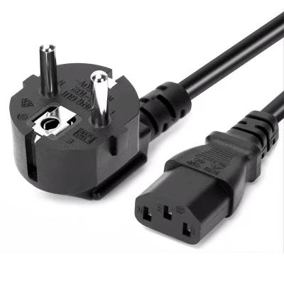 China 3 Pin EU Plug Standard ABS+PC Fireproof Computer Power Cord AC Power Cord for Home Appliances for sale