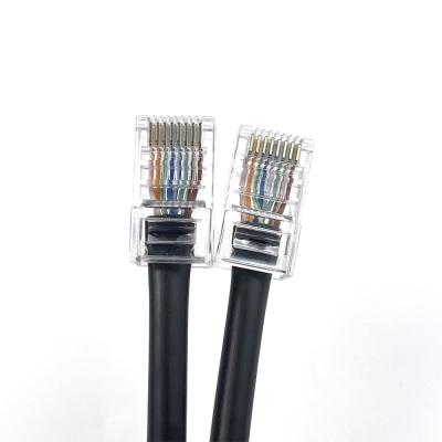 China Custom RJ45 Connector Cat6e Ethernet Cable with Gold-Plated Contacts and Bare Copper Conductors for sale
