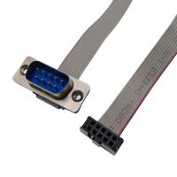 China D-SUB DB9 to IDC Flat Ribbon Cable Assembly with Gold-plated Connector and 2.54MM Pitch for Customizable Length Applications for sale