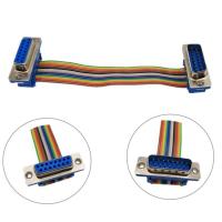 China OEM ODM RS232 15Pin D-Sub Gold-plated Connector Flat Ribbon Cable Assembly with Customizable Length for sale