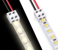 China RY 8mm 25pcs Solderless LED Tape Light Connector 2 Pin Screw Down Terminal Block Connector Led Connectors for Strip Lights for sale