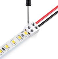 China RY 8mm 25pcs Solderless LED Tape Light Connector 2 Pin Screw Down Terminal Block Connector Led Connectors for Strip Lights for sale