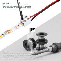China RY 8mm 25pcs Solderless LED Tape Light Connector 2 Pin Screw Down Terminal Block Connector Led Connectors for Strip Lights for sale